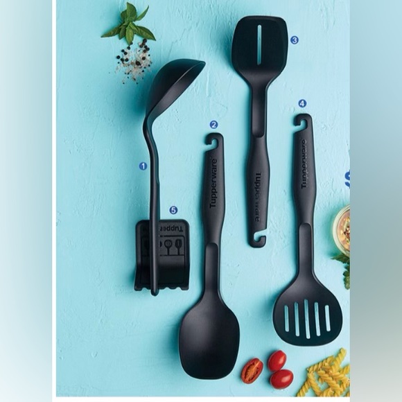Tupperware | Kitchen | Tupperware Compact Kitchen Tools Set Of 4 Black ...